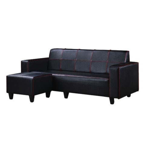 Tessa 3-Seater Faux Leather Sofa with Stool - Ecozy Furniture Gallery